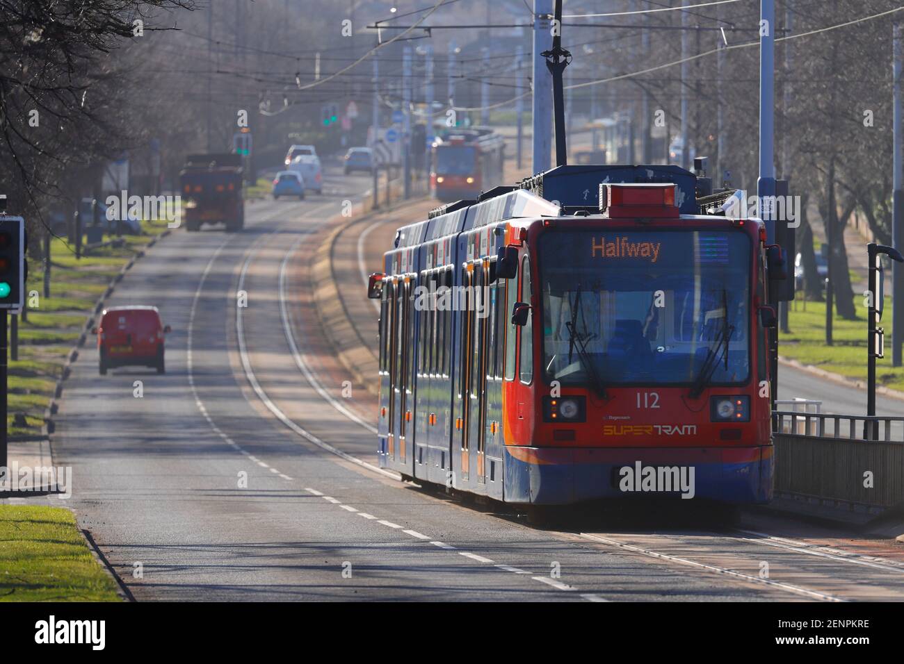 Super tram operating in Sheffield, South Yorkshire,UK Stock Photo - Alamy