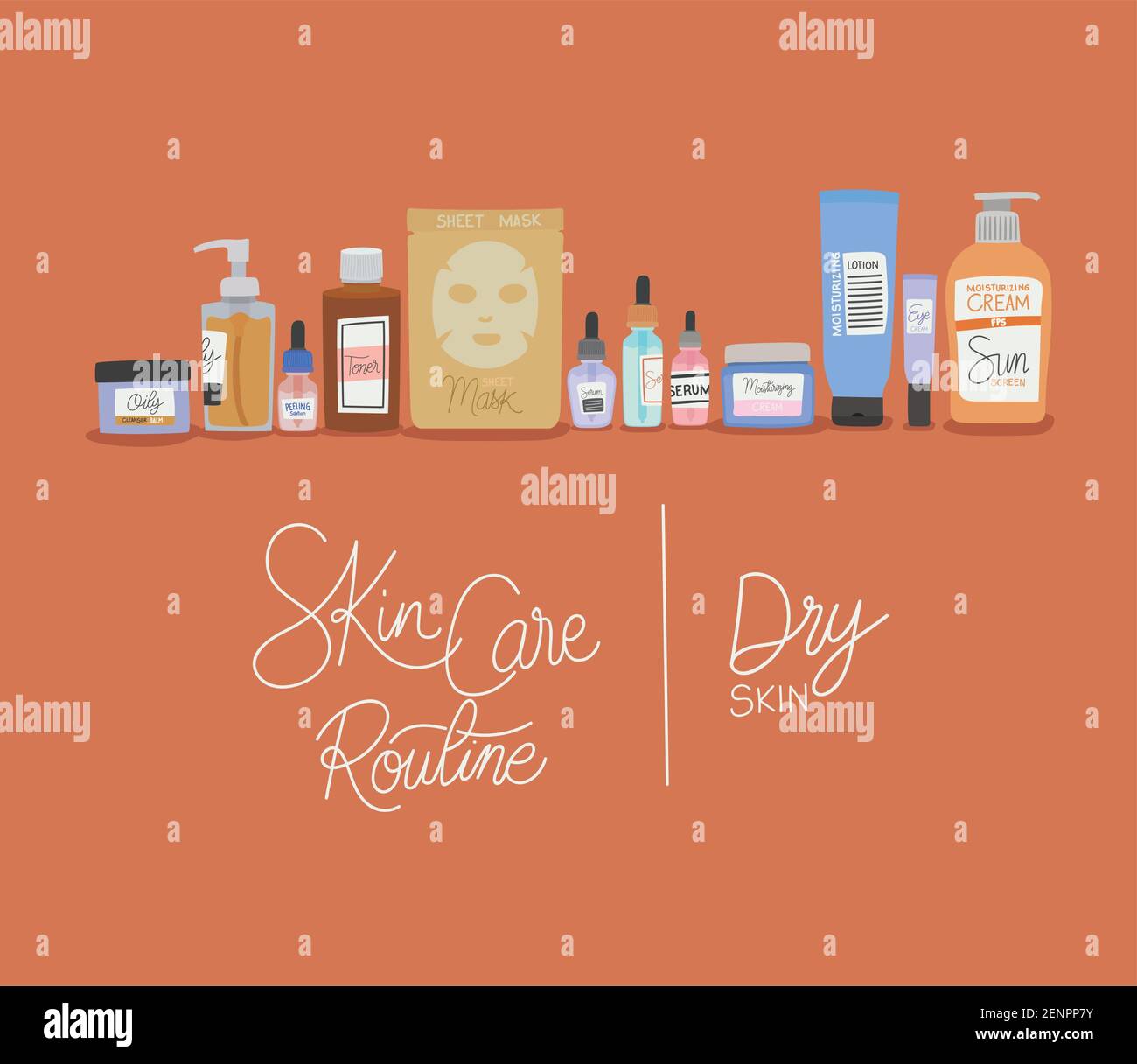 skin care rutine and dry skin lettering Stock Vector Image & Art - Alamy