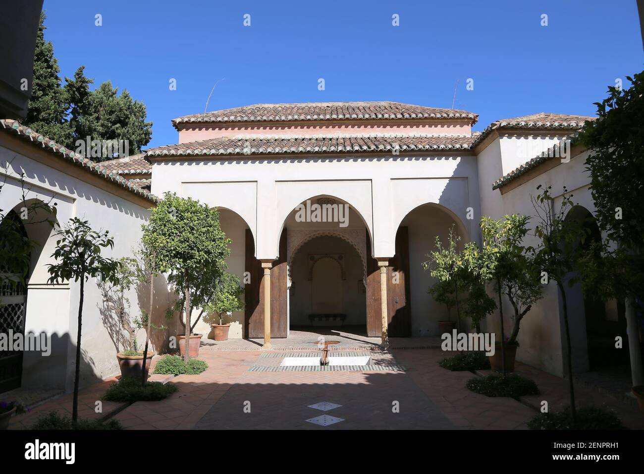Alcazaba castle on Gibralfaro mountain. Malaga, Andalusia, Spain. The ...