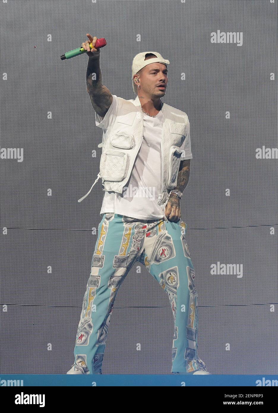 MIAMI, FL - SEPTEMBER 14: J Balvin performs during his "ARCOIRIS" tour ...