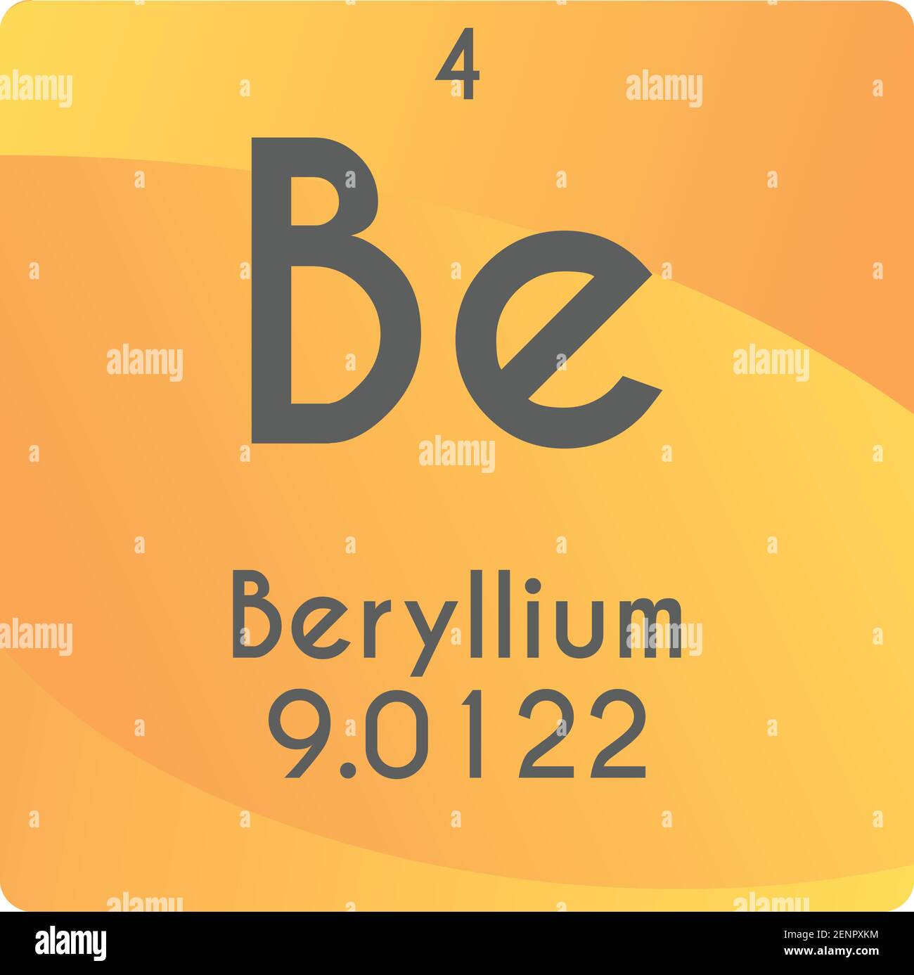 Be Beryllium Alkaline earth metal Chemical Element vector illustration ...