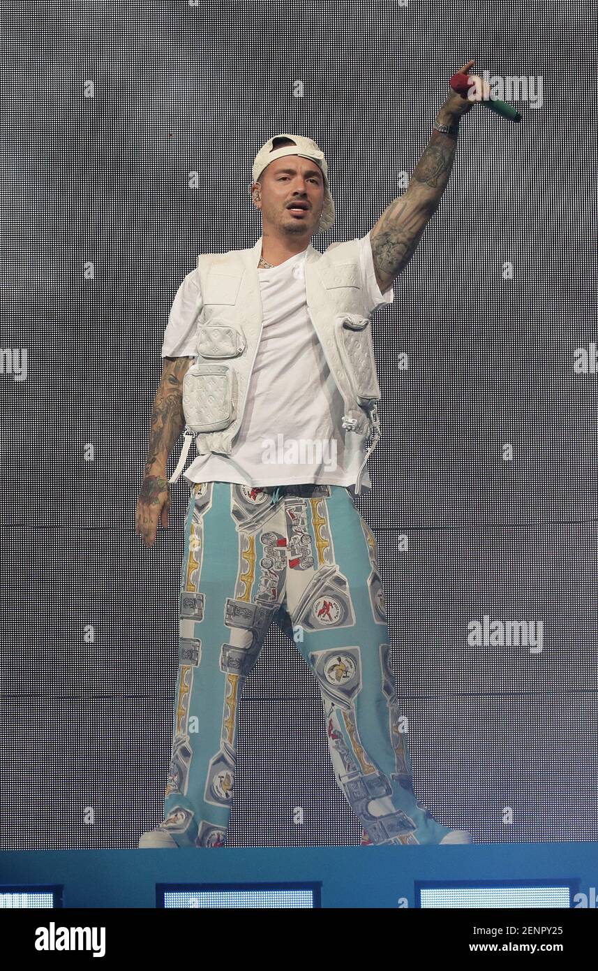 MIAMI, FL - SEPTEMBER 14: J Balvin performs during his "ARCOIRIS" tour ...