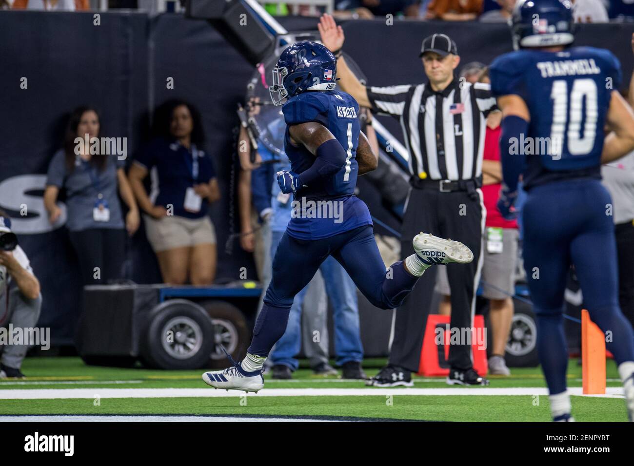 September 14, 2019: Rice Owls running back Aston Walter (1) scores a ...