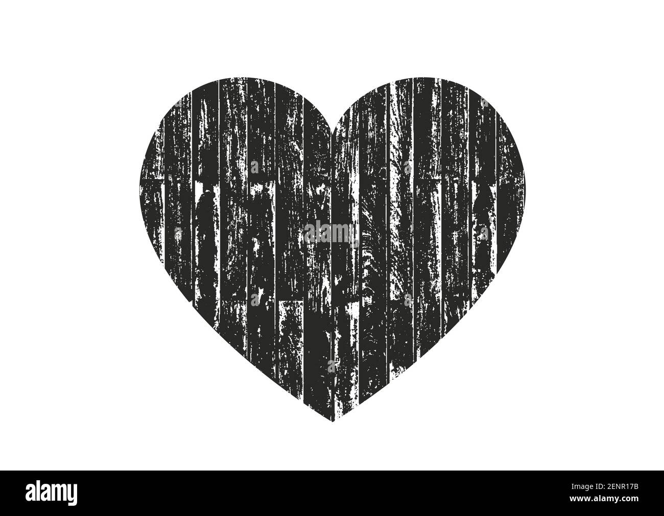 Isolated distress grunge heart with wooden texture. Element for ...