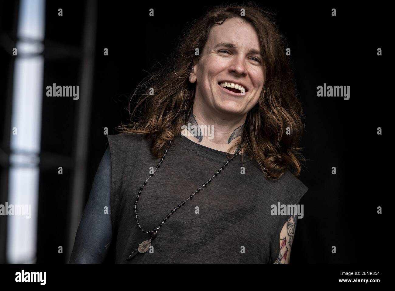 Laura Jane Grace of Against Me! performs in Douglas Park during Riot ...