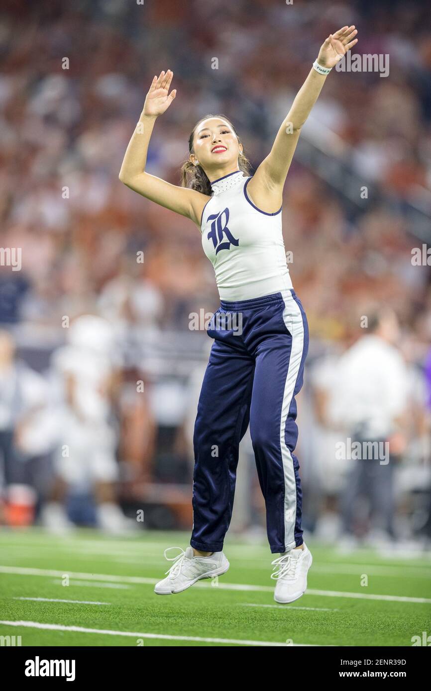 September 14, 2019: A Rice Owls dance team member excites the crowd in ...