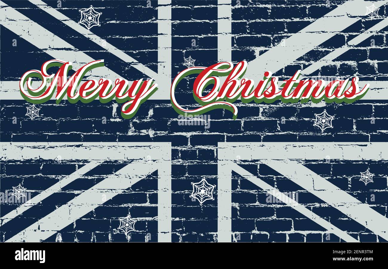 Merry Christmas greeting card with lettering and snowflakes on a Great ...