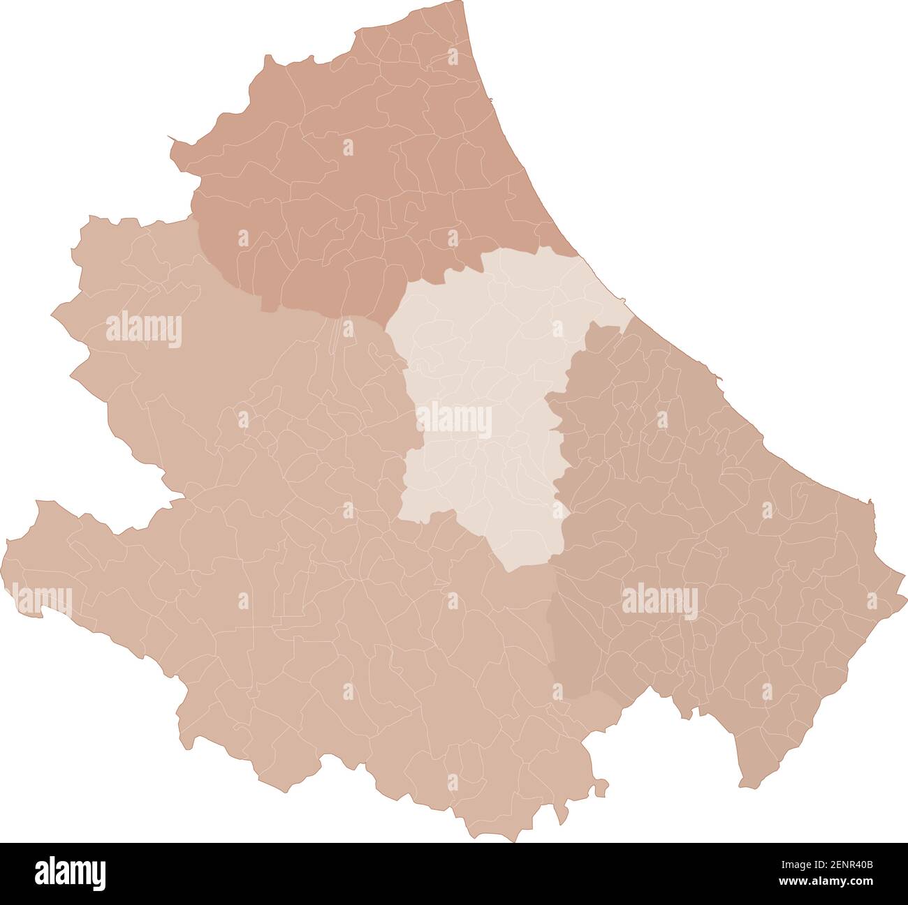 Abruzzo map, division by provinces and municipalities. Closed and ...