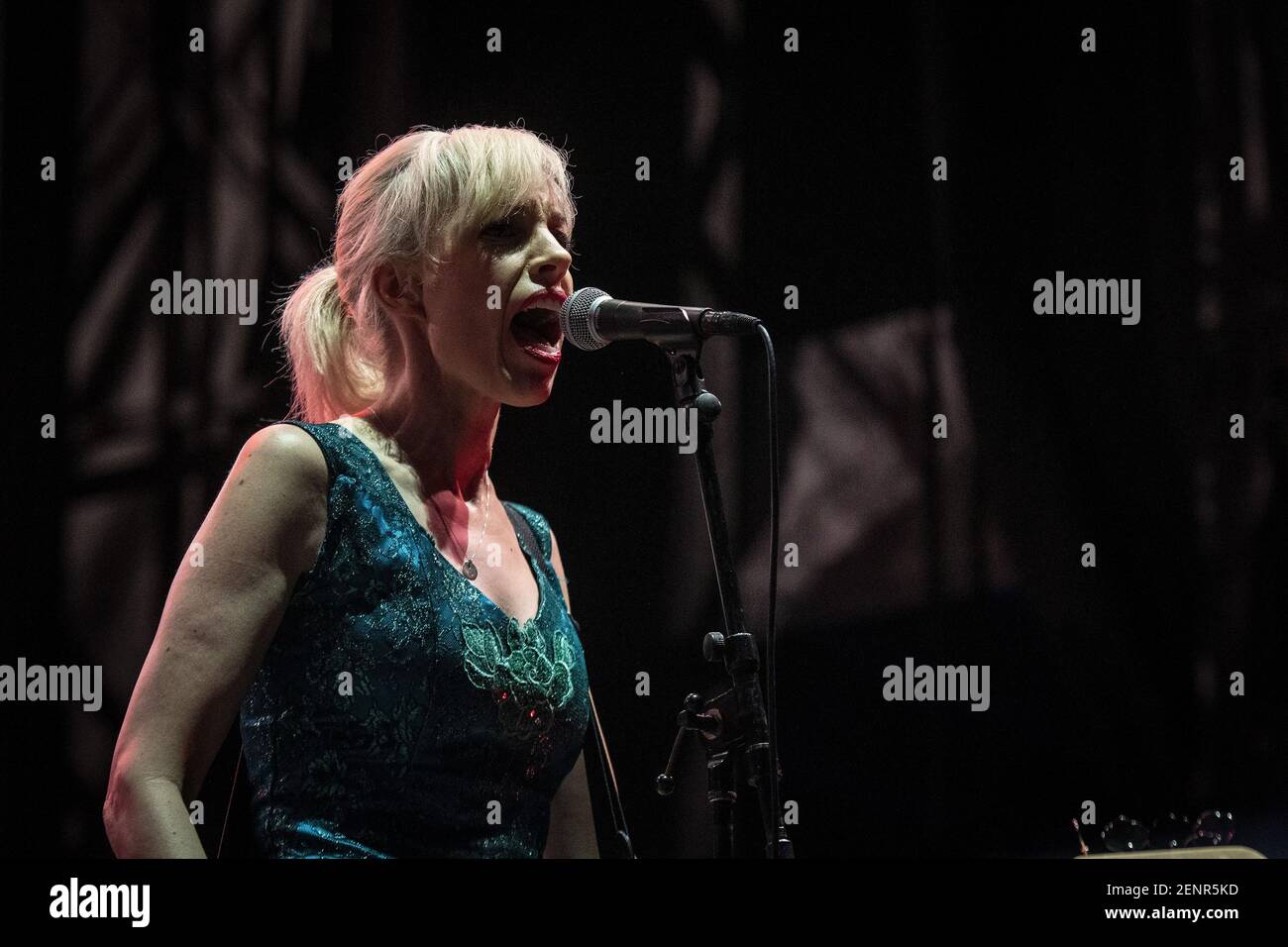 Kathi Wilcox of Bikini Kill performs in Douglas Park during Riot Fest ...