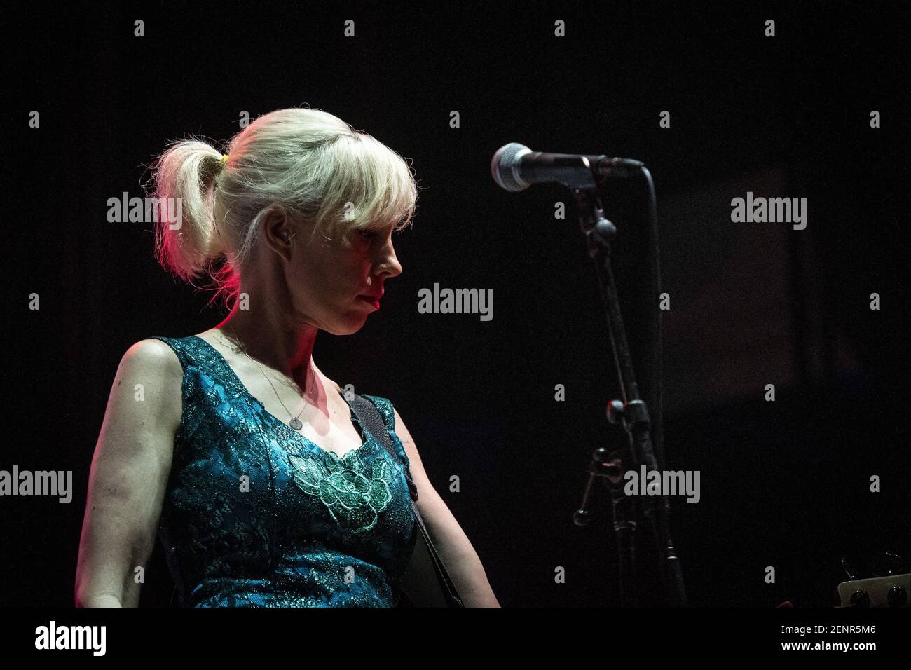 Kathi Wilcox of Bikini Kill performs in Douglas Park during Riot Fest ...