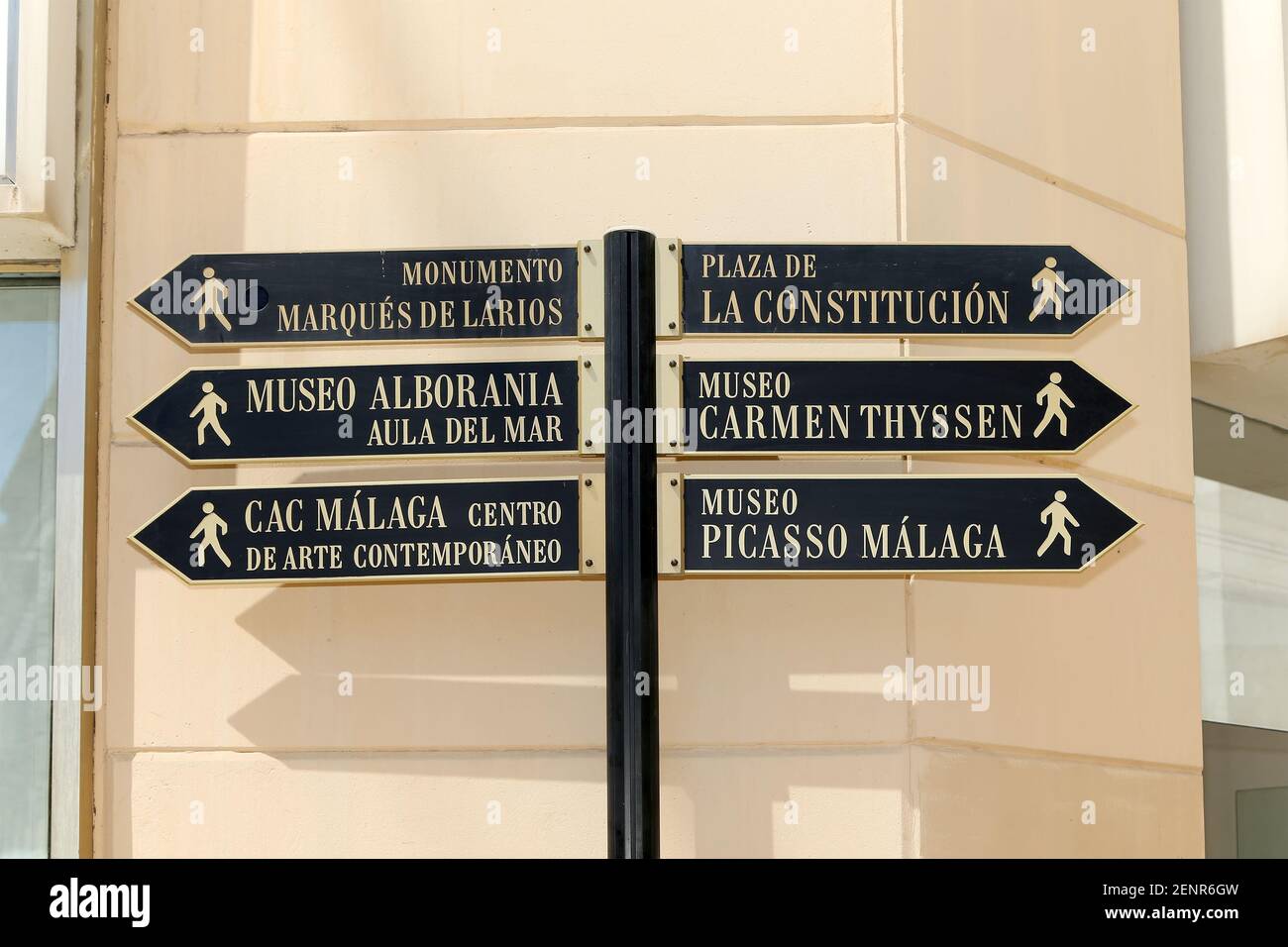 Street signs for tourists in Malaga, Andalusia, Spain Stock Photo - Alamy