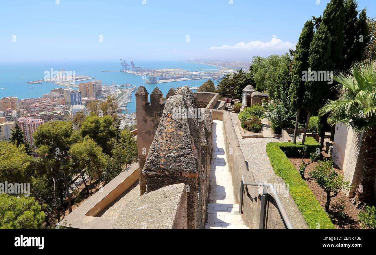 Gibralfaro Castle in Malaga, Andalusia, Spain. The place is declared ...