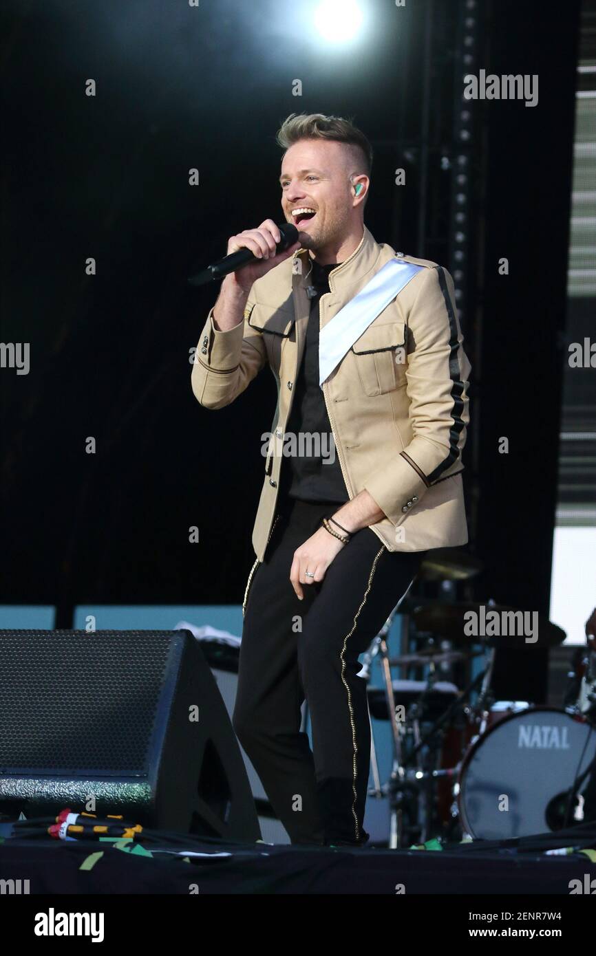 Nicky Byrne of an Irish Pop vocal group (Westlife) performs live on ...