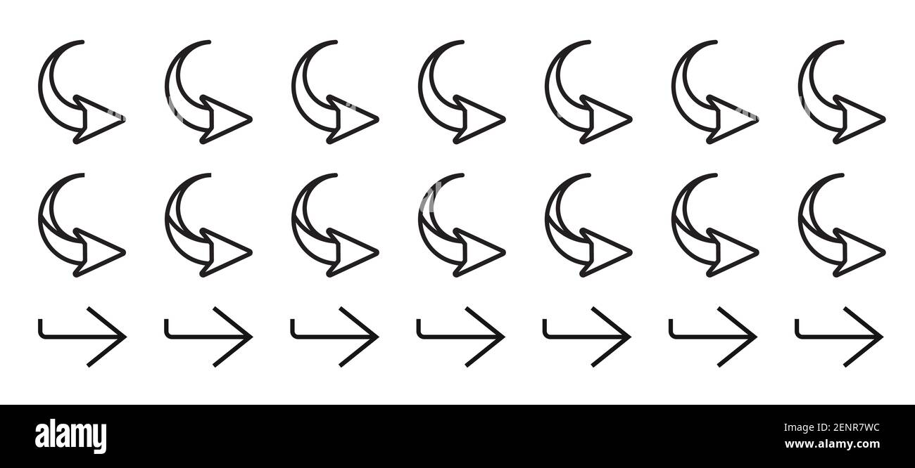 Line art vector icon a arrows sign, arrow symbol set for apps or ...