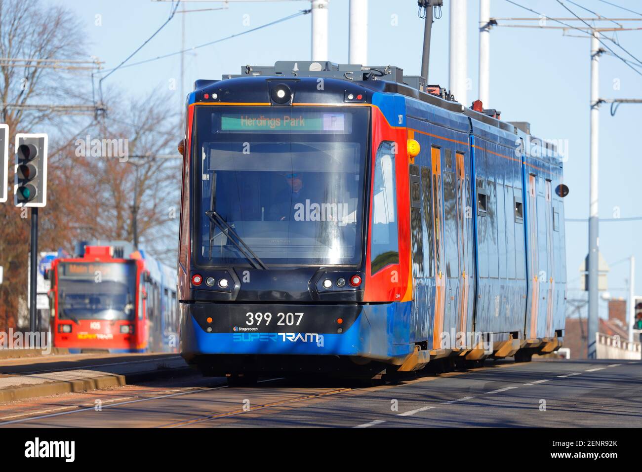 One of Sheffields Super Trams at Manor Top in South Yorkshire,UK Stock ...