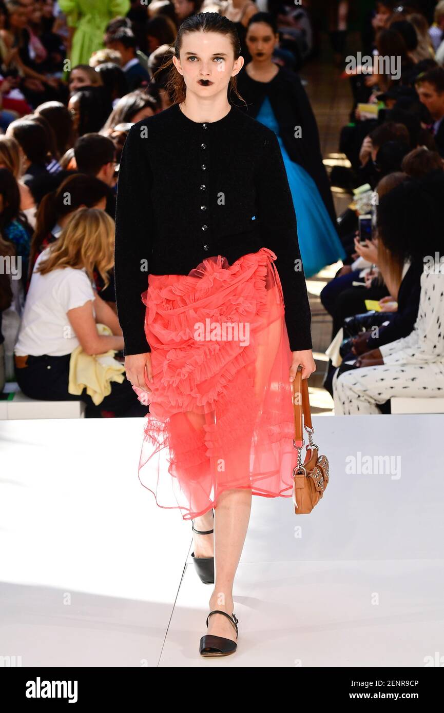 Primrose Archer walking on the runway Molly Goddard Fashion Show during ...