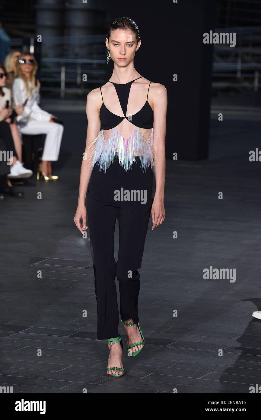 Model walking on the runway David Koma Fashion Show during London ...