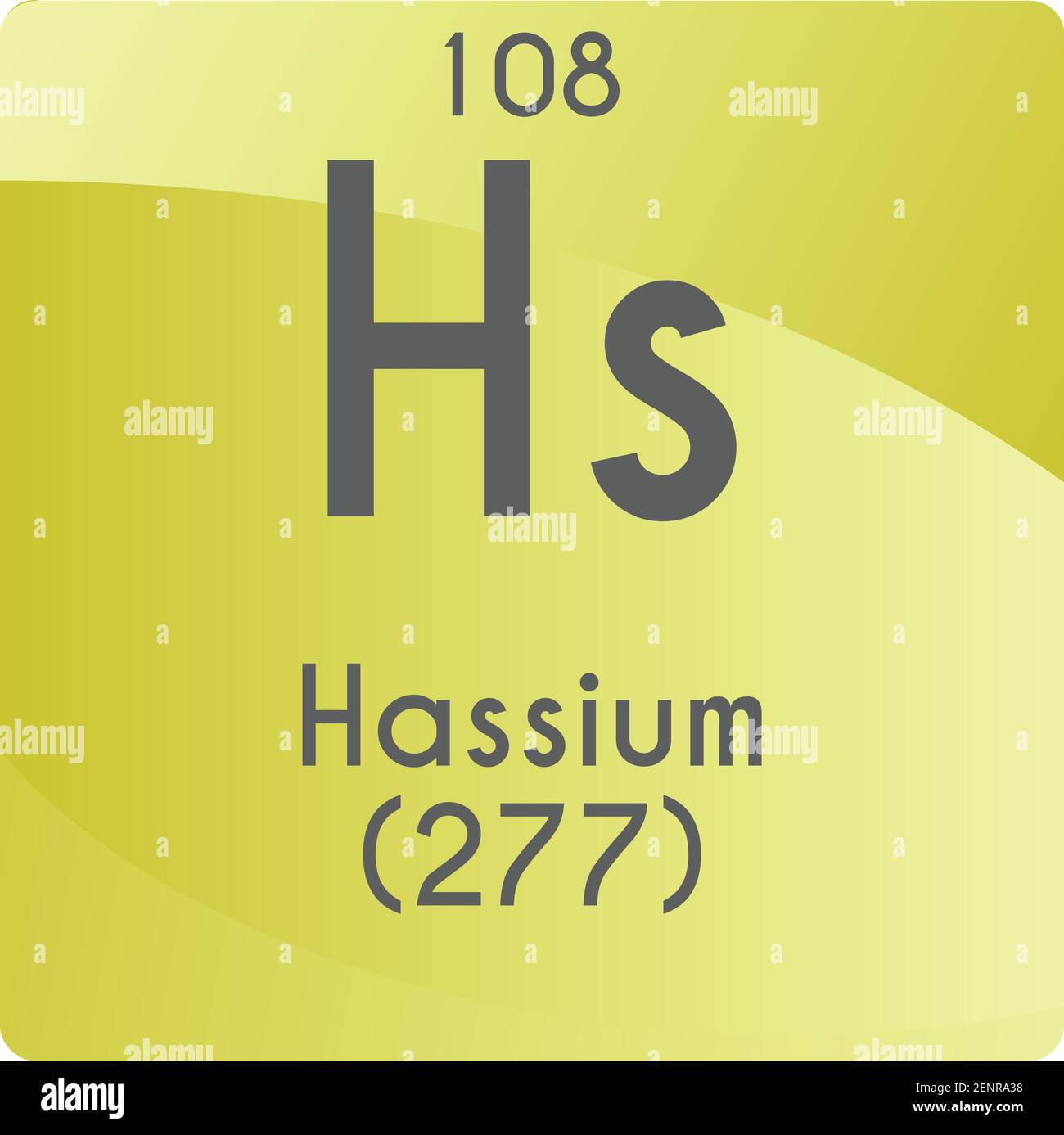 Hs Hassium Transition metal Chemical Element vector illustration ...