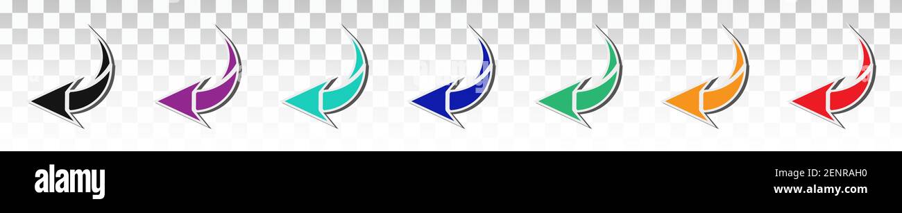 Flat colorful vector icon a arrows sign or left arrow symbol on ...
