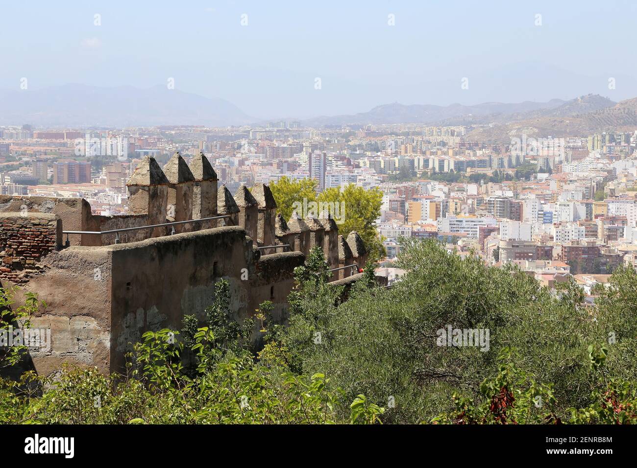Gibralfaro Castle in Malaga, Andalusia, Spain. The place is declared ...