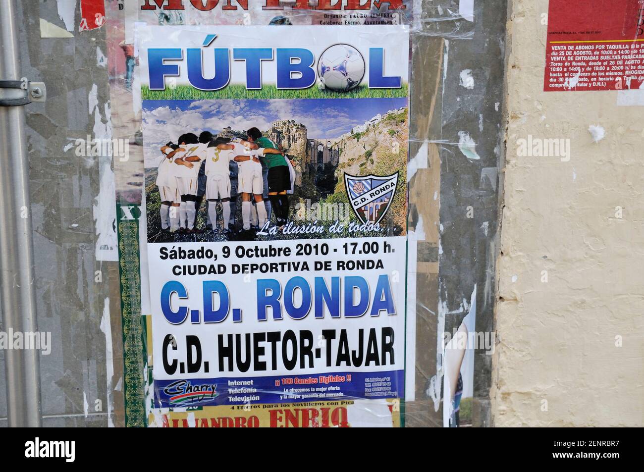 Football Poster, Carrera de Espinel, Ronda, Málaga, Andalusia, Spain ...