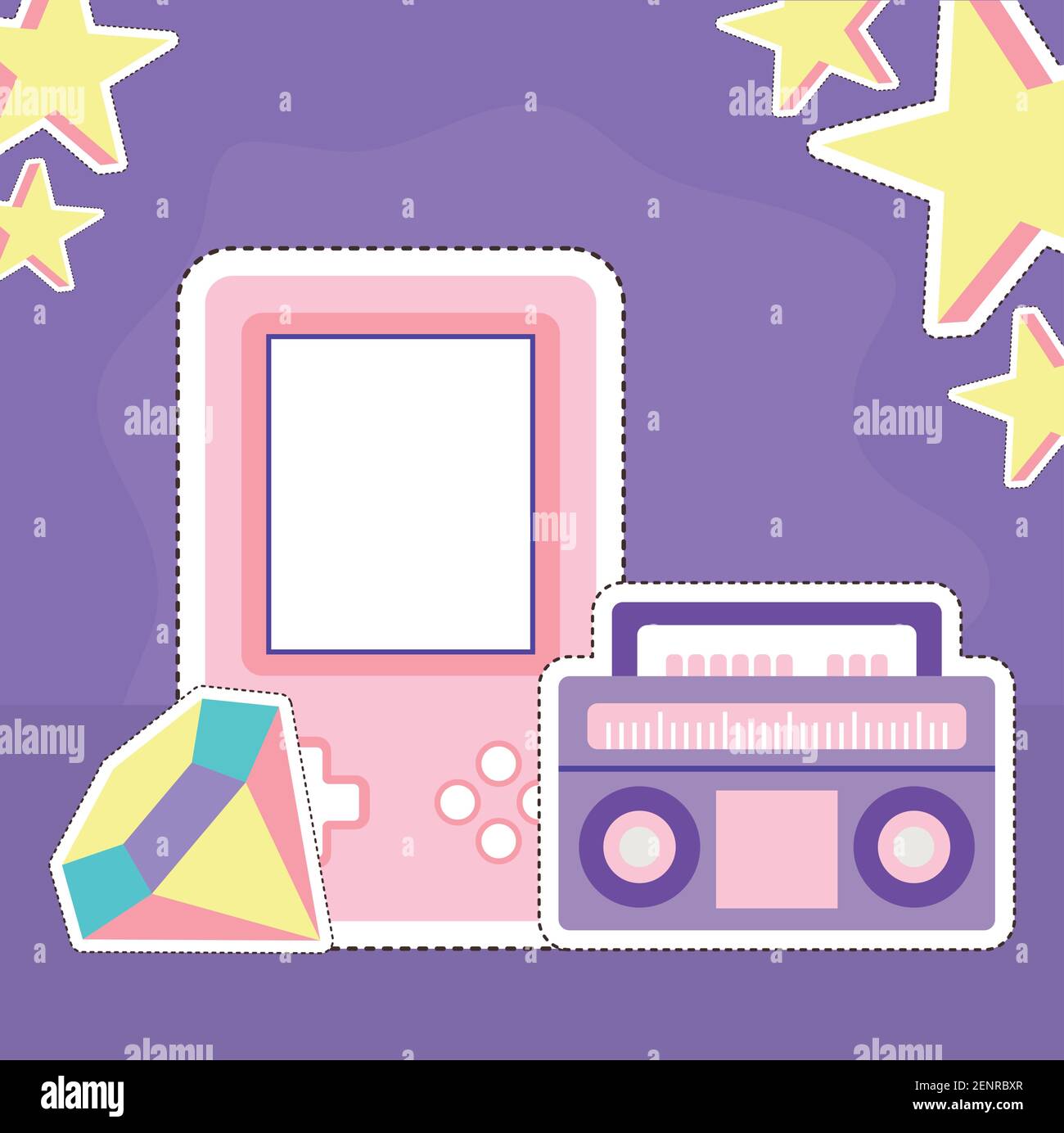 retro game boy, diamond and radio Stock Vector Image & Art - Alamy