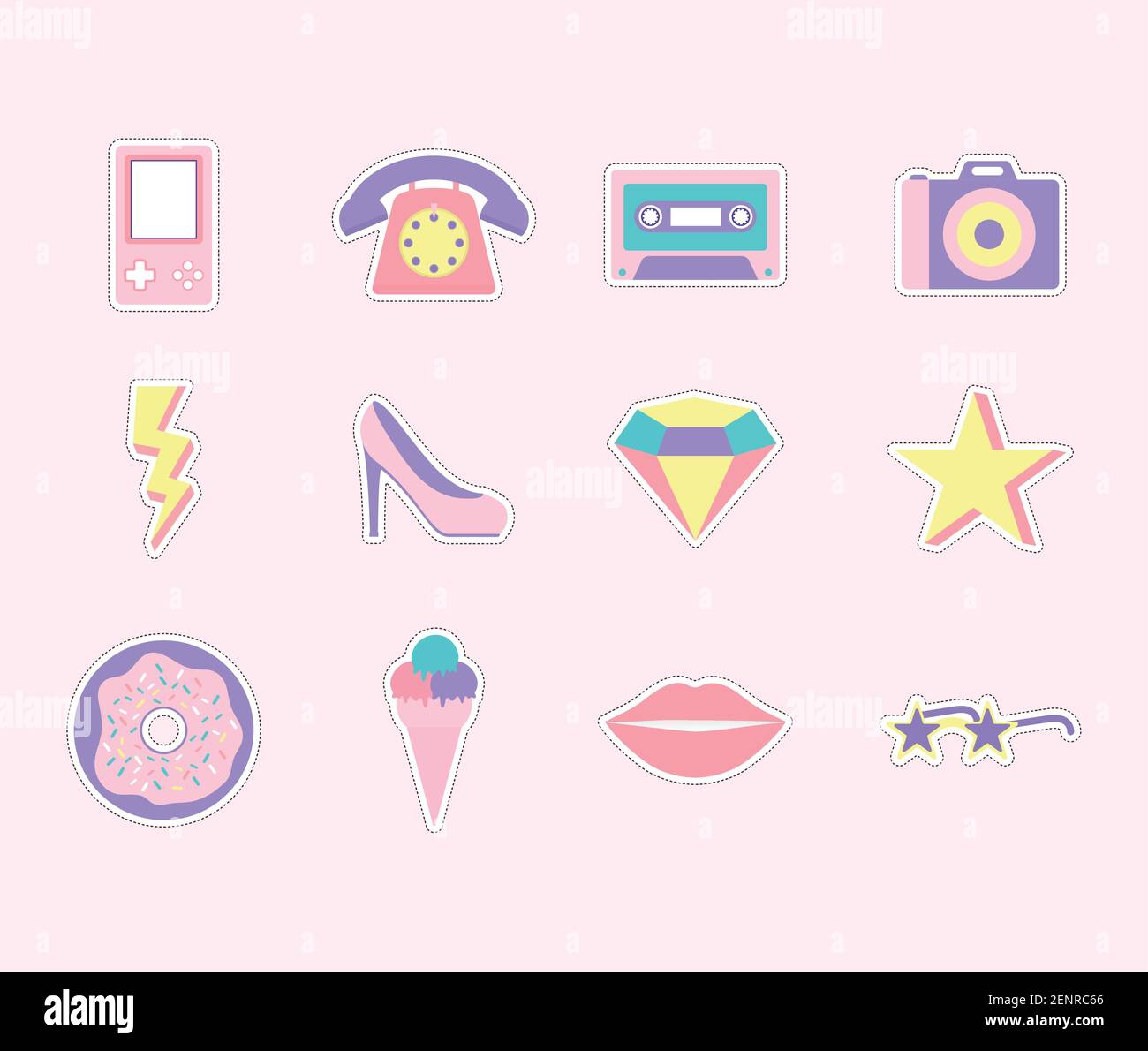 set of 80s and 90s patches Stock Vector Image & Art - Alamy