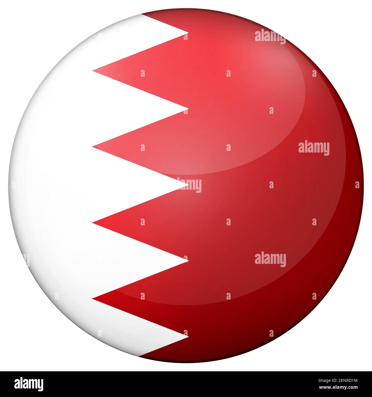 Glass light ball with flag of Bahrain. Round sphere, template icon ...