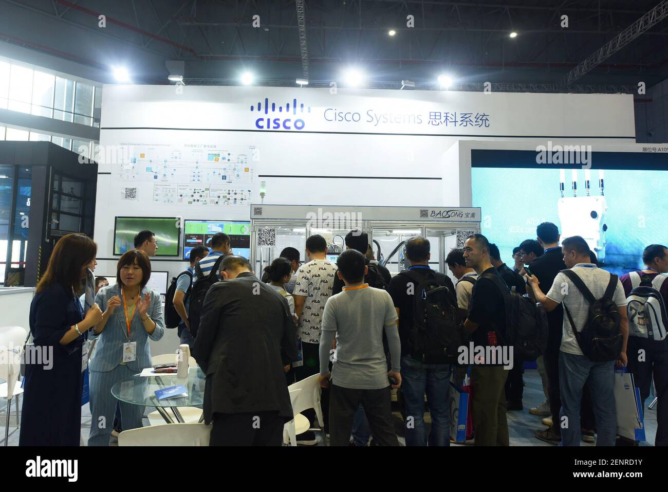 On September 17, 2019, visitors were learning about Cisco's smart ...