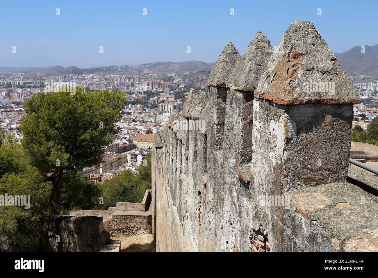 Gibralfaro Castle in Malaga, Andalusia, Spain. The place is declared ...