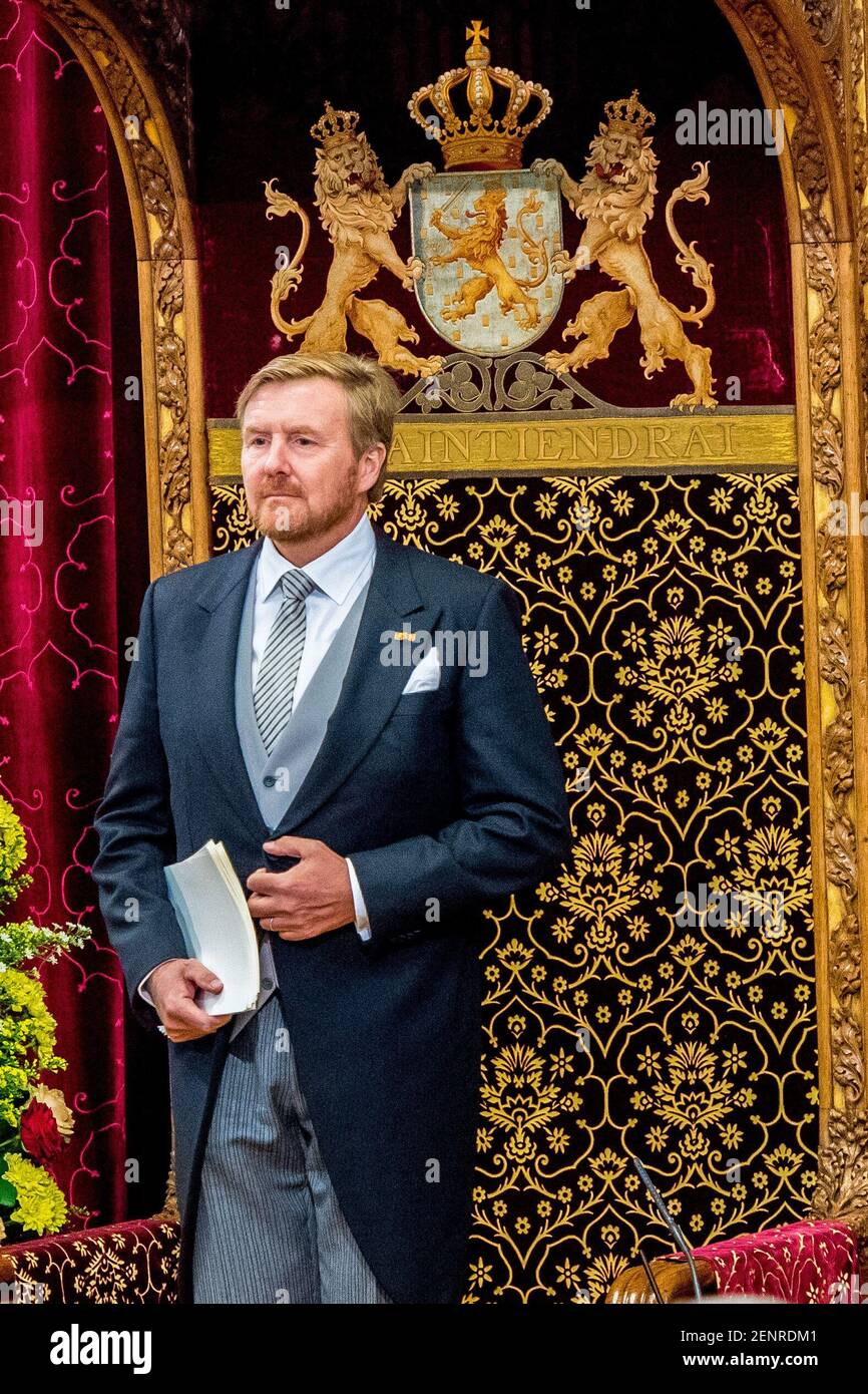King Willem-Alexander of the Netherlands during the trown speech to the ...