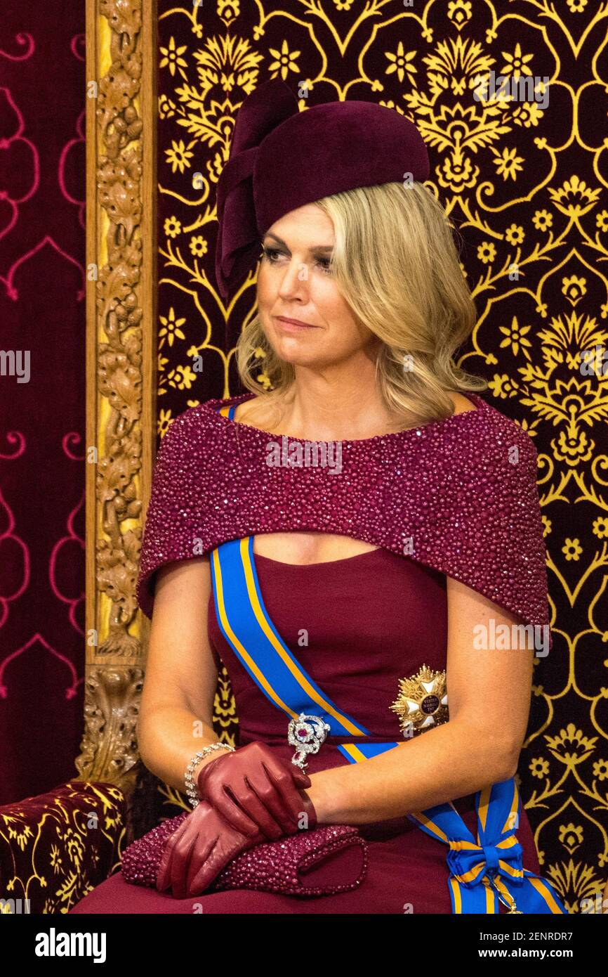 Queen Maxima of the Netherlands during the trown speech to the members ...