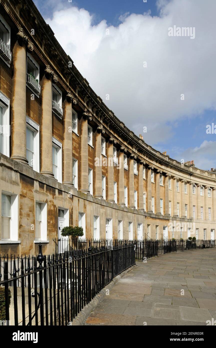 A terrace of houses, part of the Royal Crescent, designed by John Wood ...
