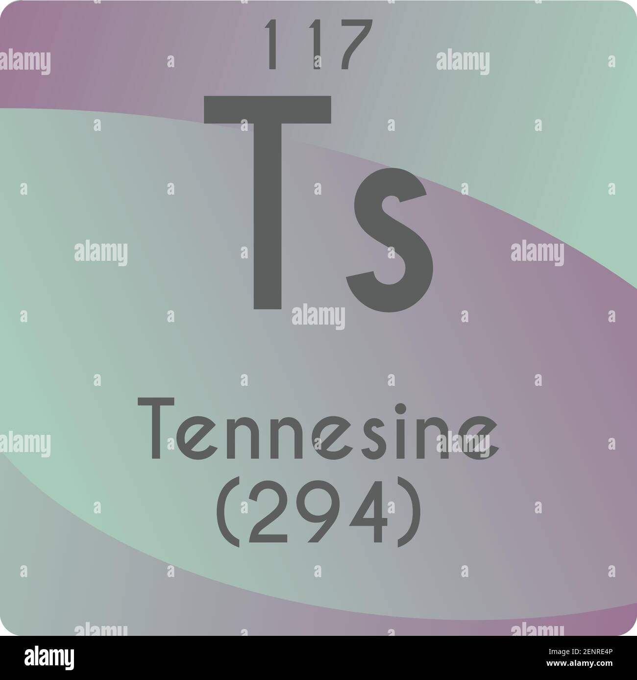 Ts Tennessine Chemical Element vector illustration diagram, with atomic ...