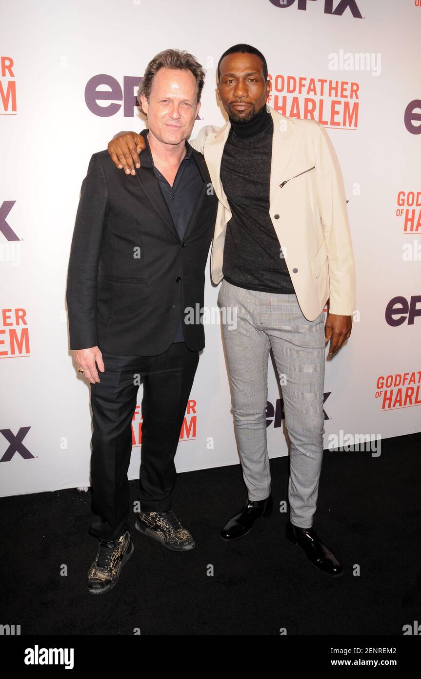 Dean Winters and Leon Robinson attend the Godfather of Harlem screening ...
