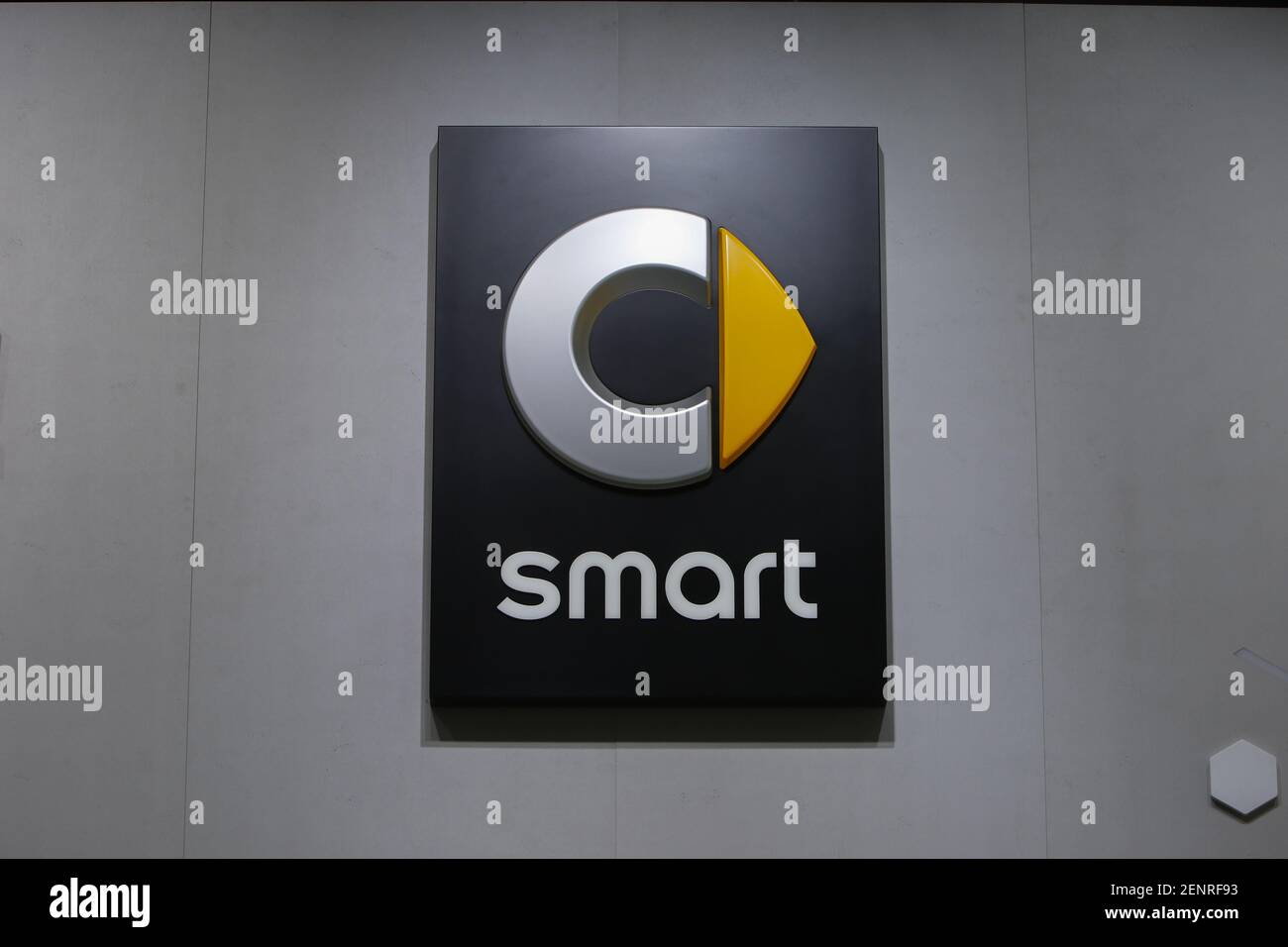 The logo of Smart, an automotive brand from German car manufacturer ...