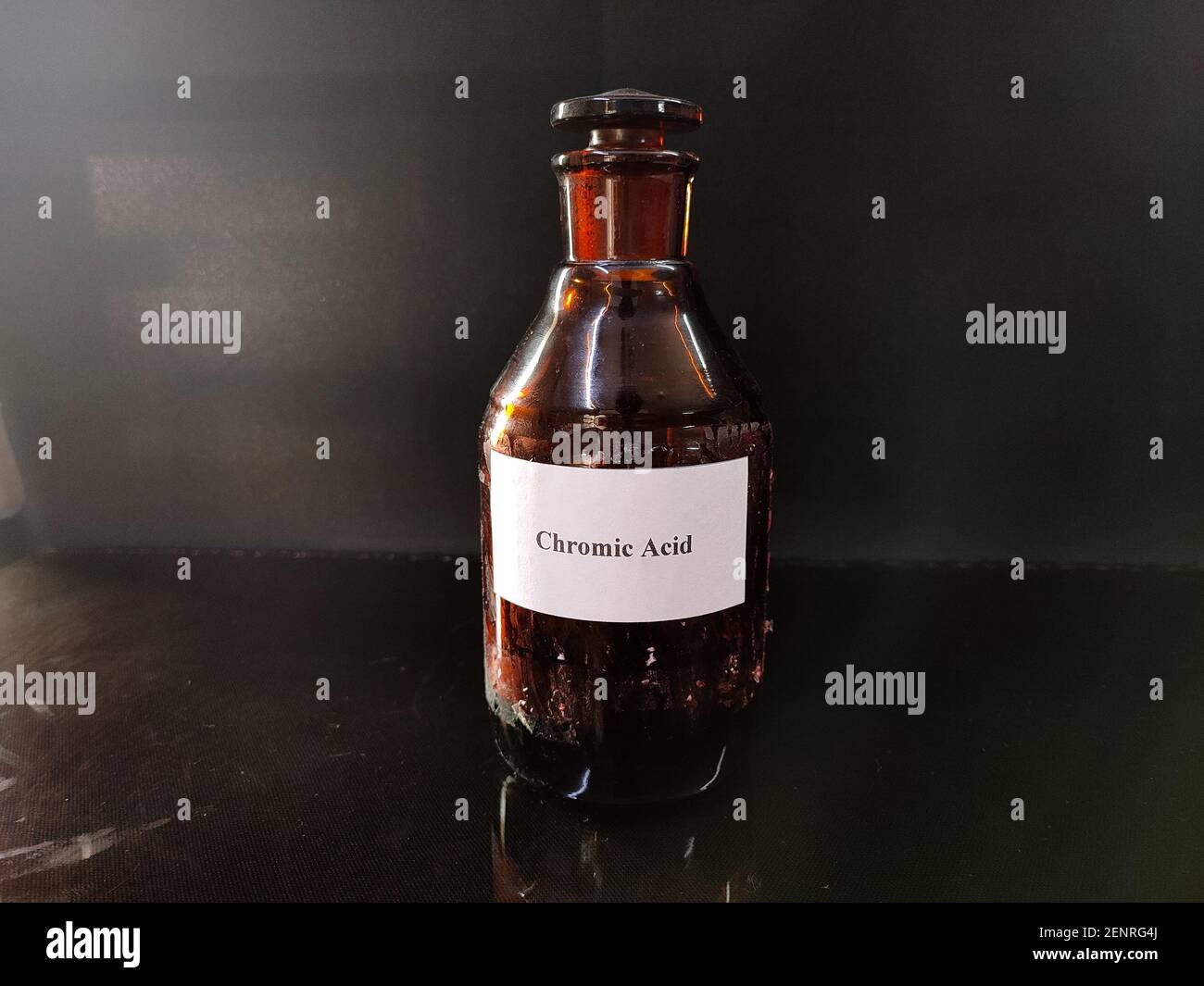 brown bottle filled with reagent solution Stock Photo - Alamy