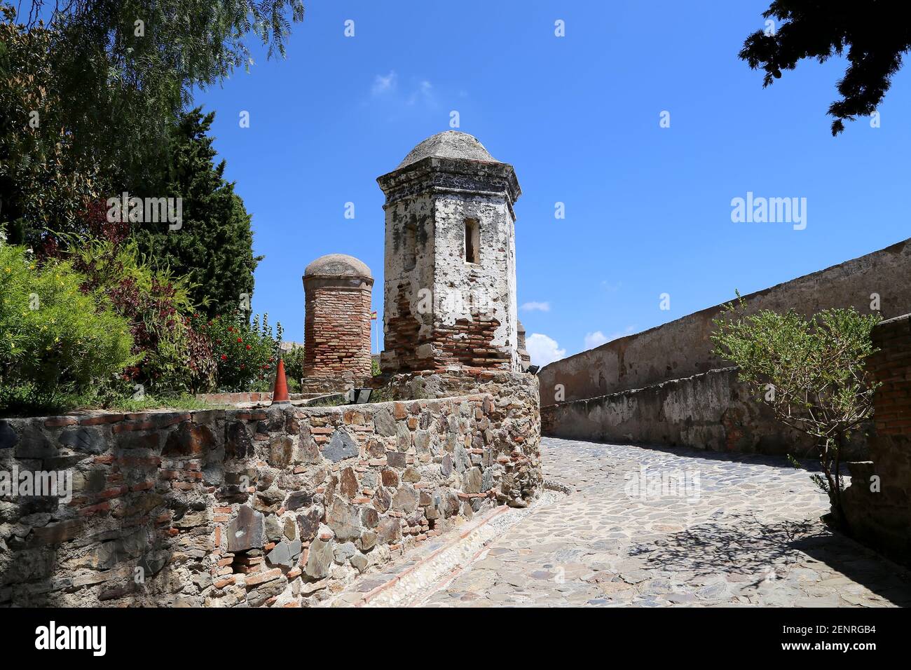 Gibralfaro Castle in Malaga, Andalusia, Spain. The place is declared ...