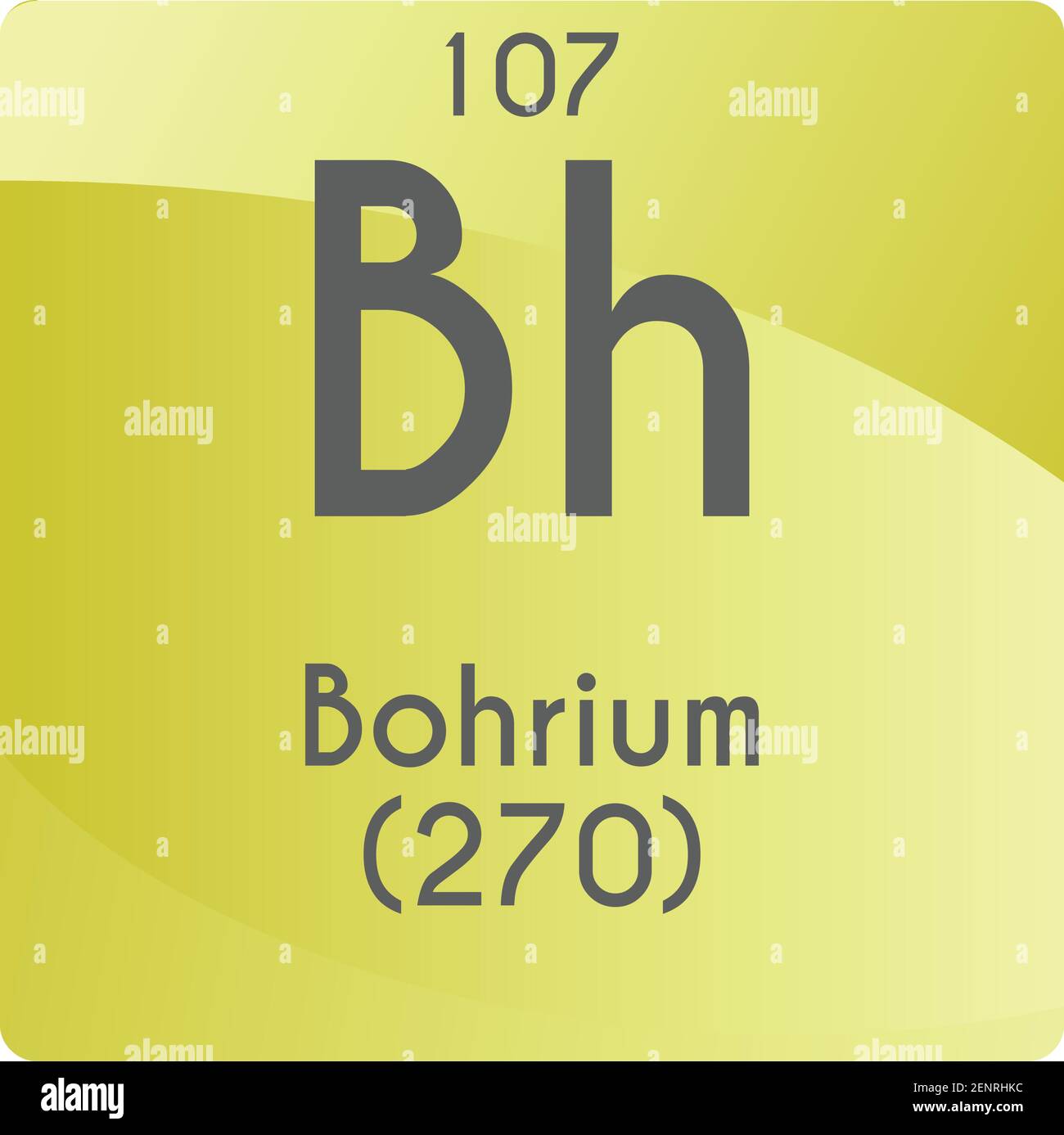 Bh Bohrium Transition metal Chemical Element vector illustration ...
