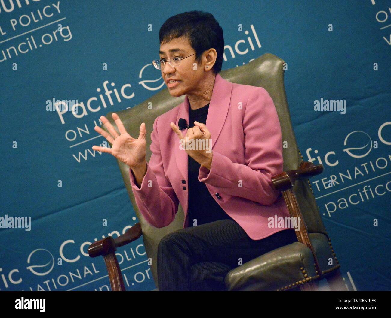 Panelist Maria Ressa, founder of the Philippine website Rappler and a ...