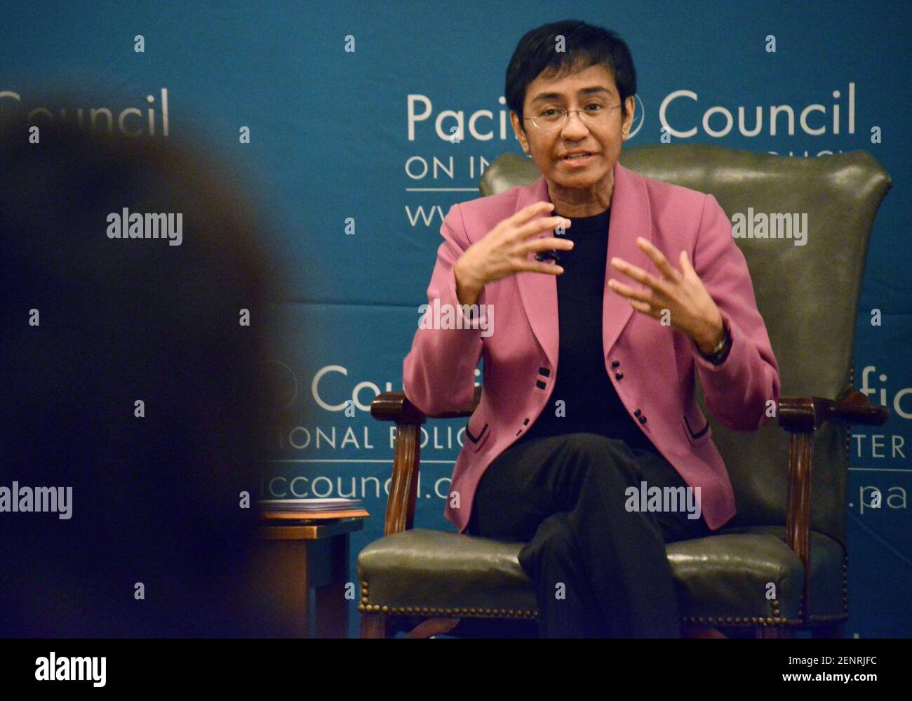Panelist Maria Ressa, founder of the Philippine website Rappler and a ...