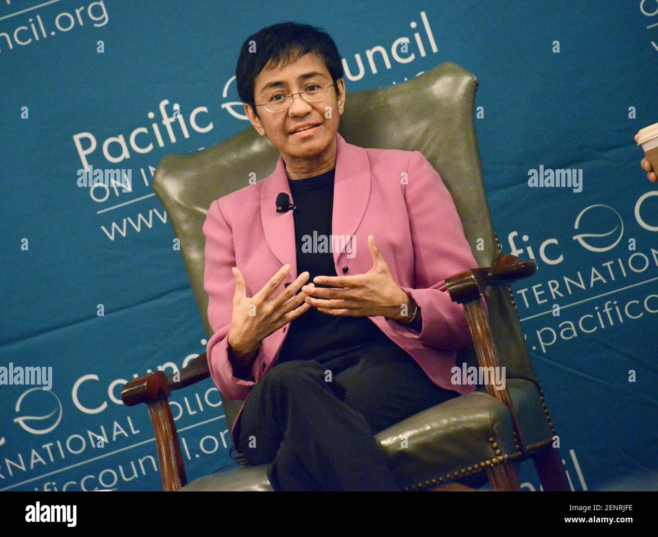 Panelist Maria Ressa, founder of the Philippine website Rappler and a ...