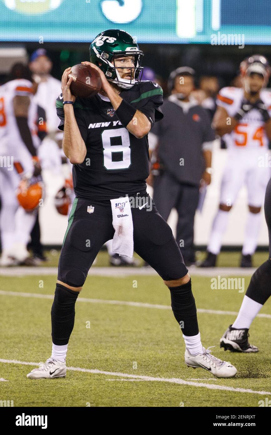 September 16, 2019, New York Jets quarterback Luke Falk (8) in action during the NFL game ...