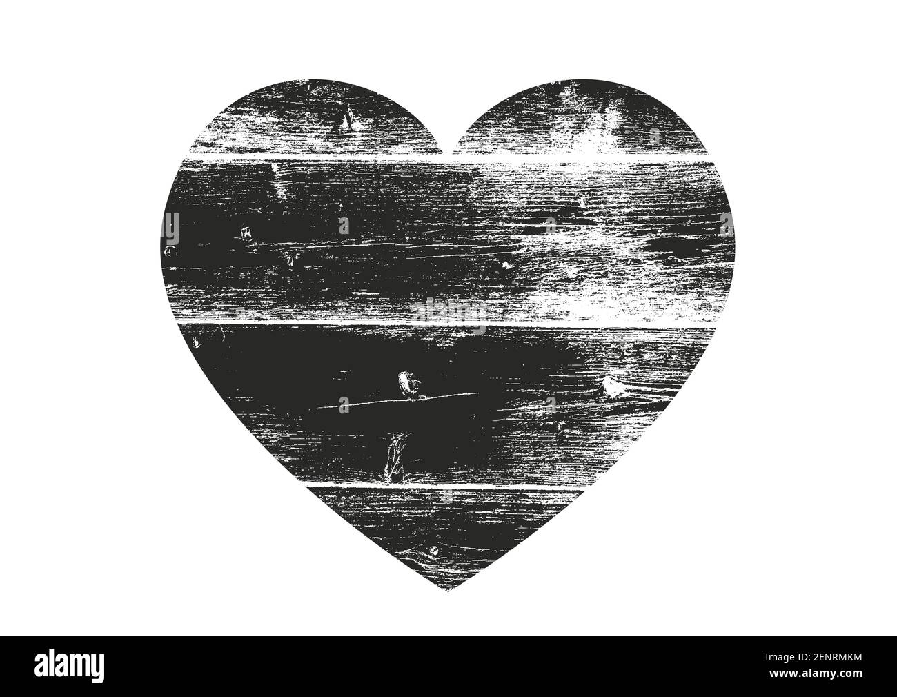 Isolated distress grunge heart with wooden texture. Element for ...