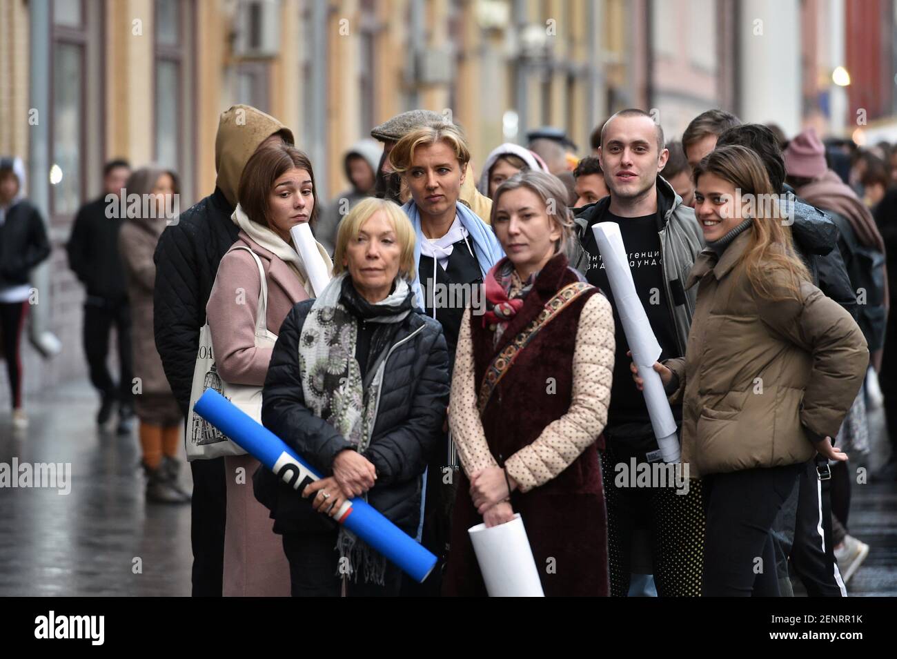 One-person protests in support of Pavel Ustinov, an actor accused of ...