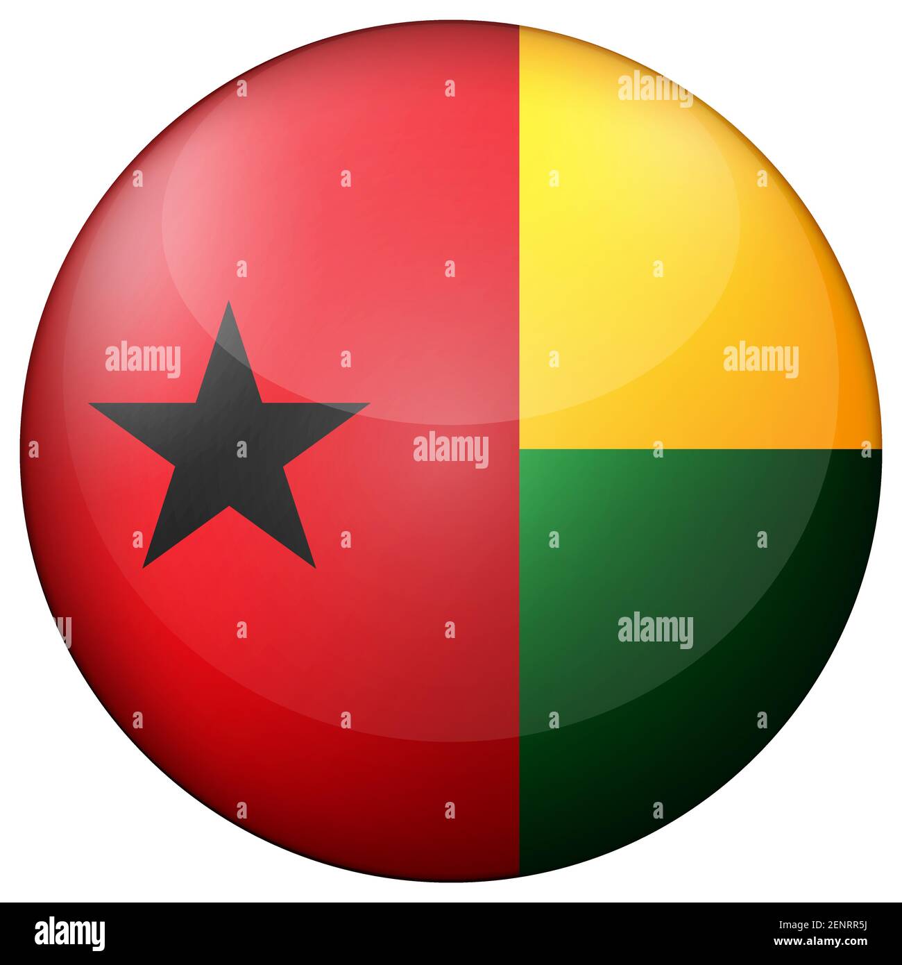Glass light ball with flag of Guinea-Bissau. Round sphere, template ...