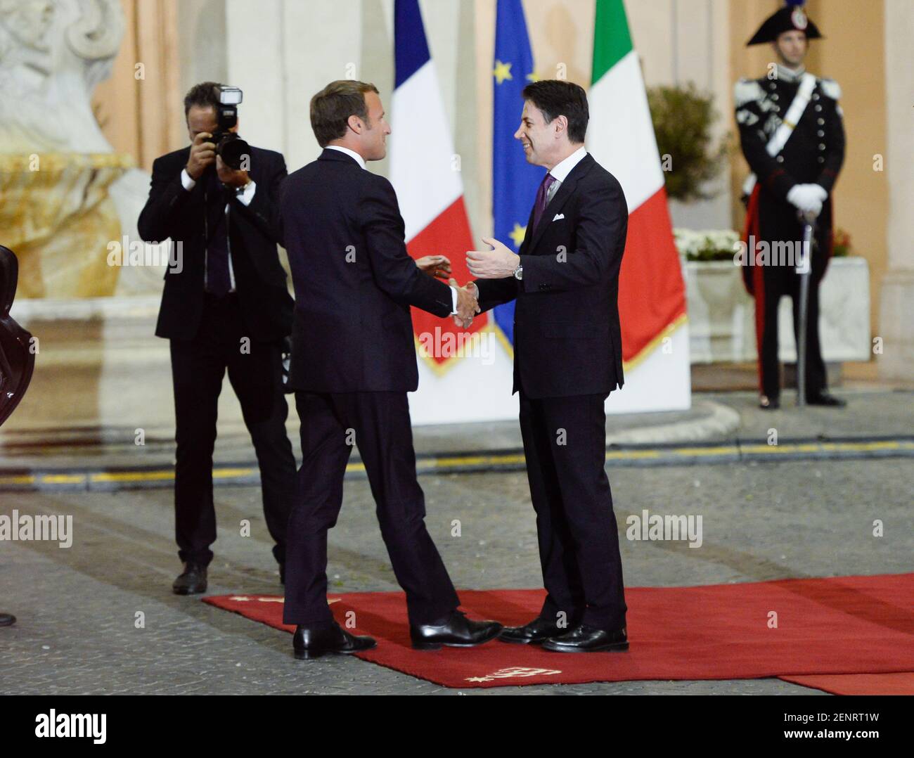French President Emanuel Macron and Italian Prime Minister Giuseppe ...