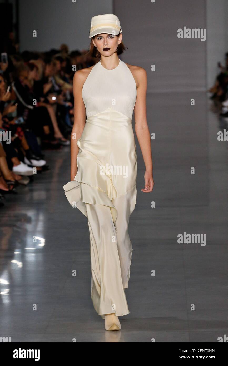 Model Kaia Gerber walking on the runway Max Mara Fashion Show during ...