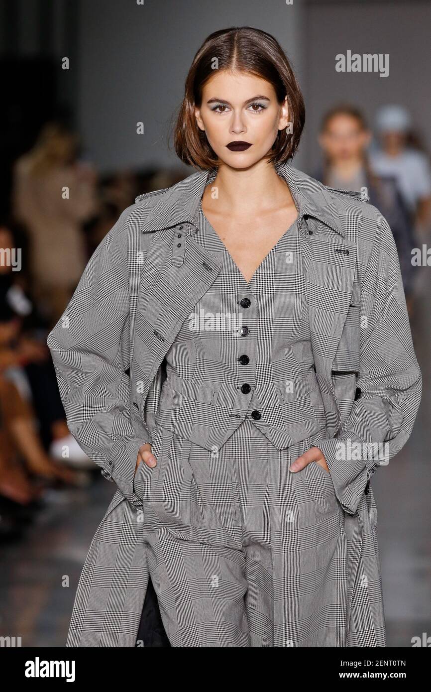 Model Kaia Gerber walking on the runway Max Mara Fashion Show during ...