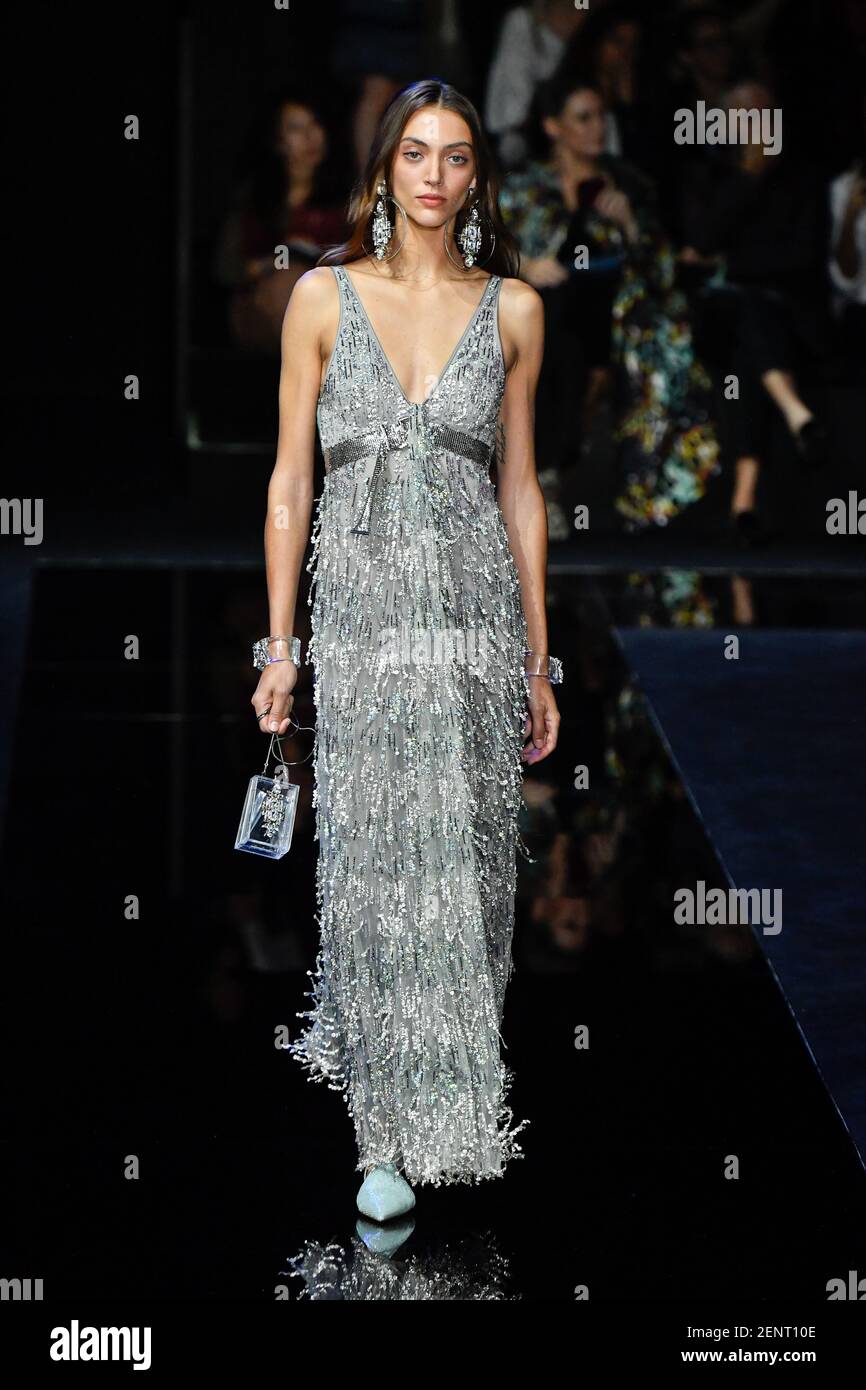 Model walking on the runway Emporio Armani Fashion Show during Milan ...